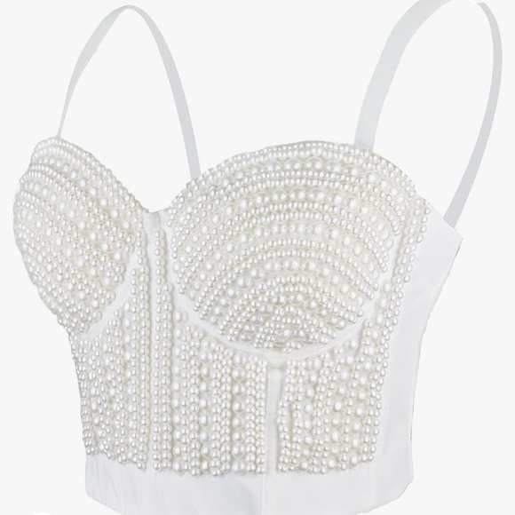 Tops | Atokiss Pearl Bustier Corset | Poshmark